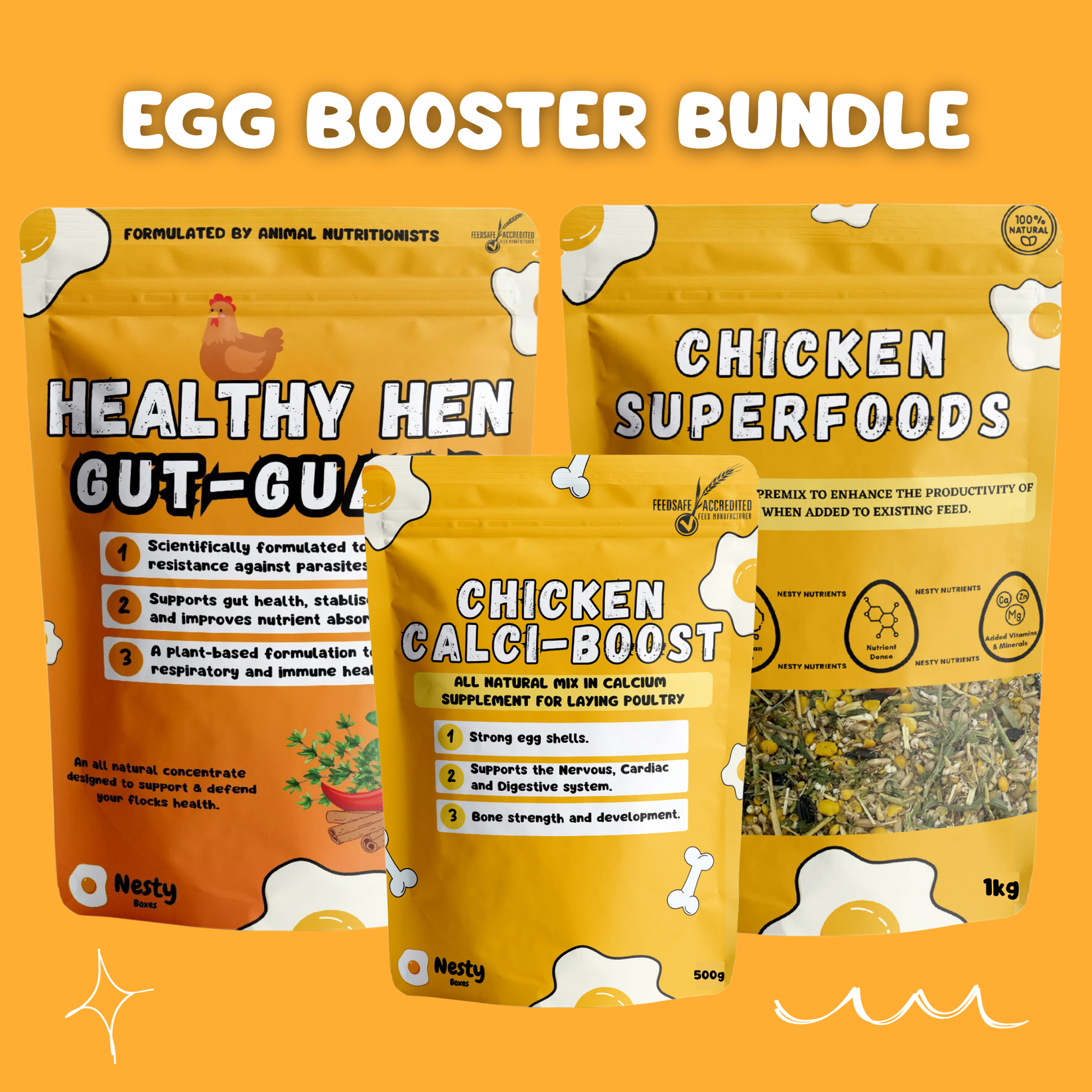 Egg Booster Bundle for Chickens | Shell & Laying Support – Nesty Boxes