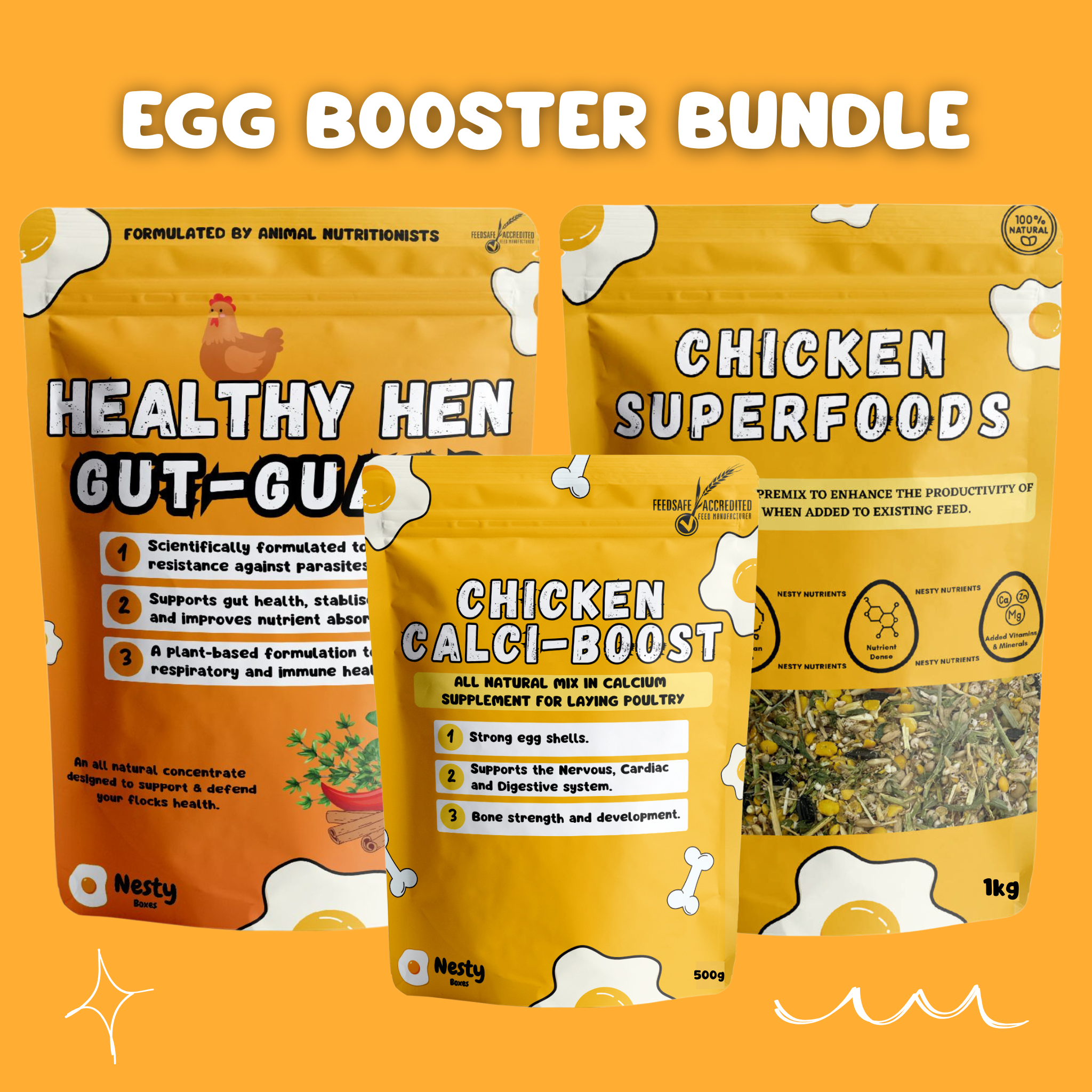Egg Booster Bundle for Chickens | Shell & Laying Support – Nesty Boxes